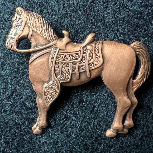 Jewelry | Vintage Copper Western Saddle Horse Brooch | Poshmark
